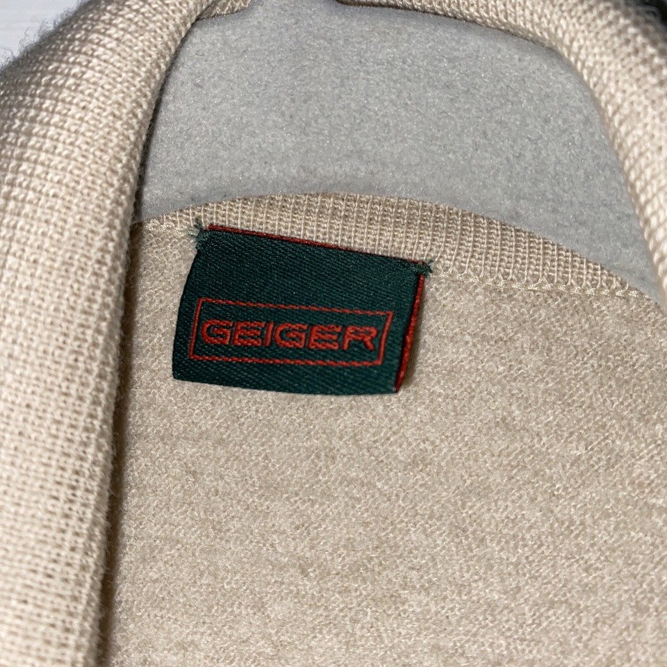 Geiger Women's Small Wool Sweater Jacket Ivory Cardigan Grannycore ...