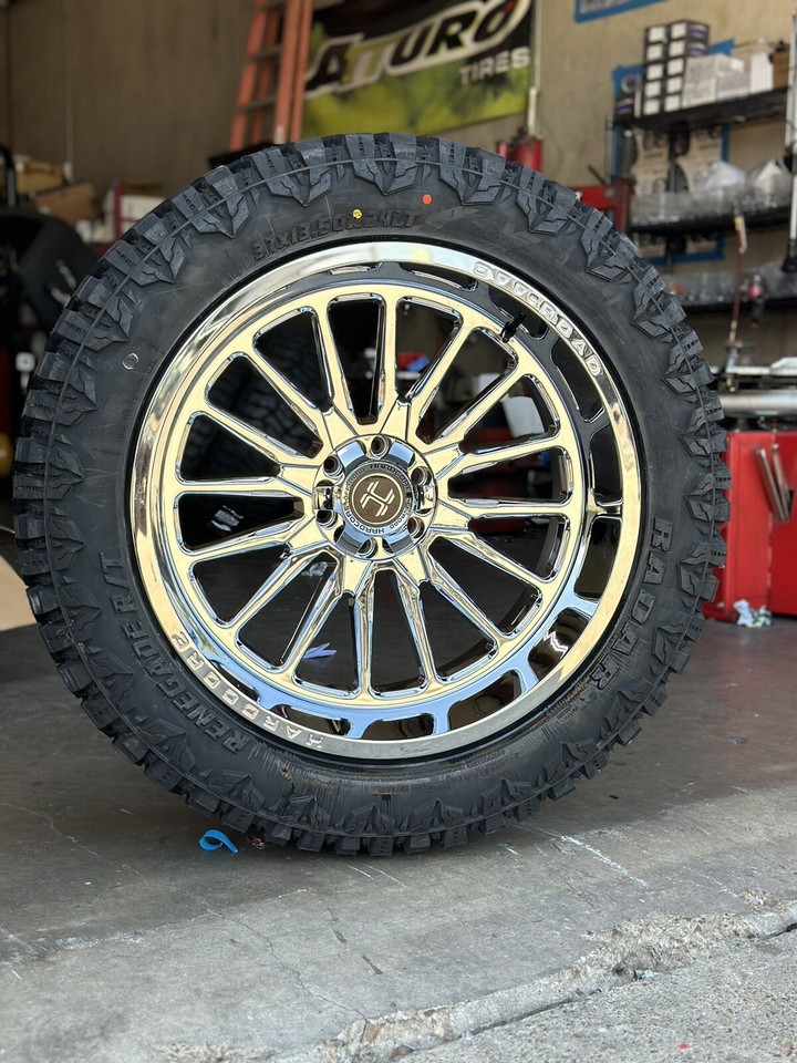 4 NEW 22x12 Hardcore HC101 Wheels and 35" Tires -44 Chrome 8X165 FOR ...