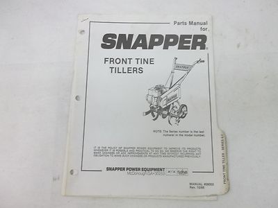 Snapper Front Tiller Tines Parts Manual | eBay