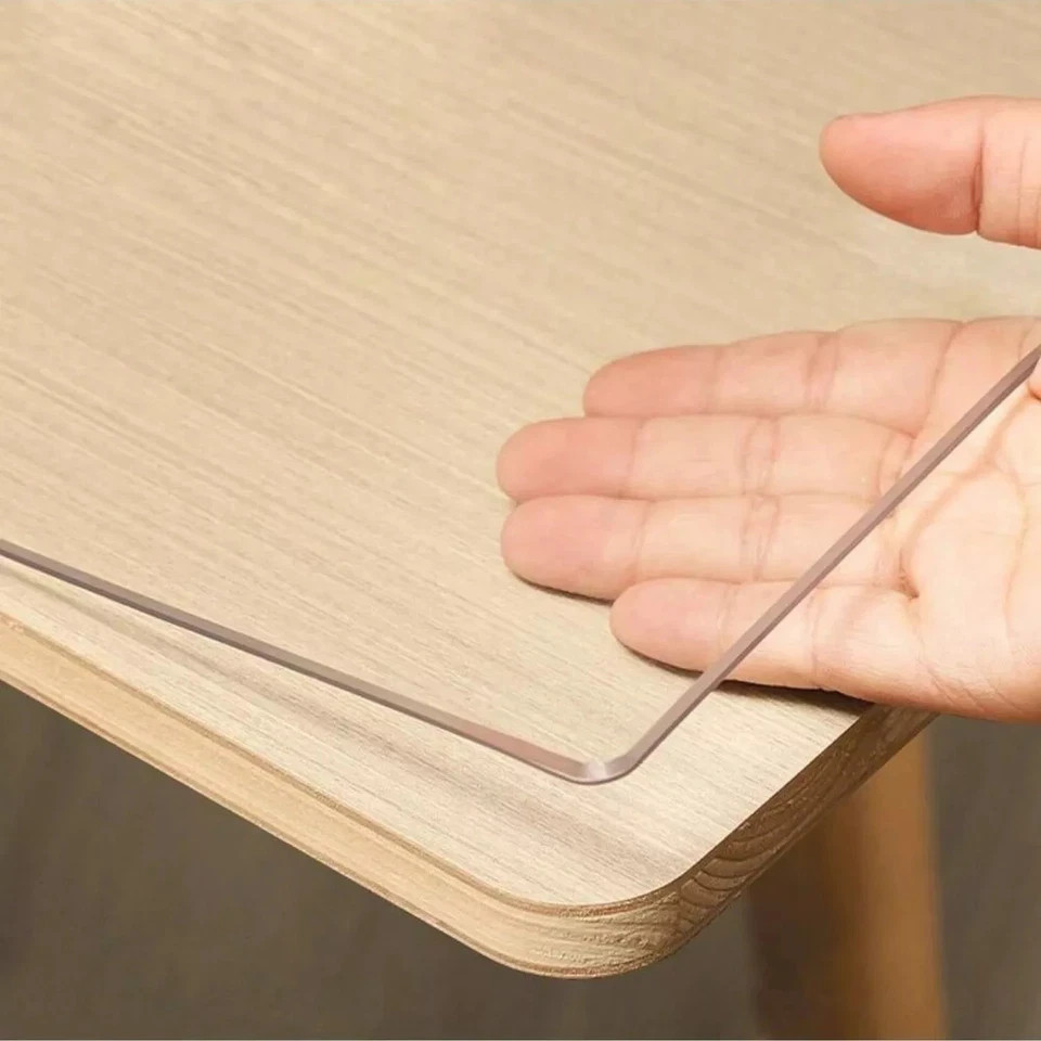 0.5mm Thick Clear Transparent Vinyl PVC Tablecloth Table Protector ...