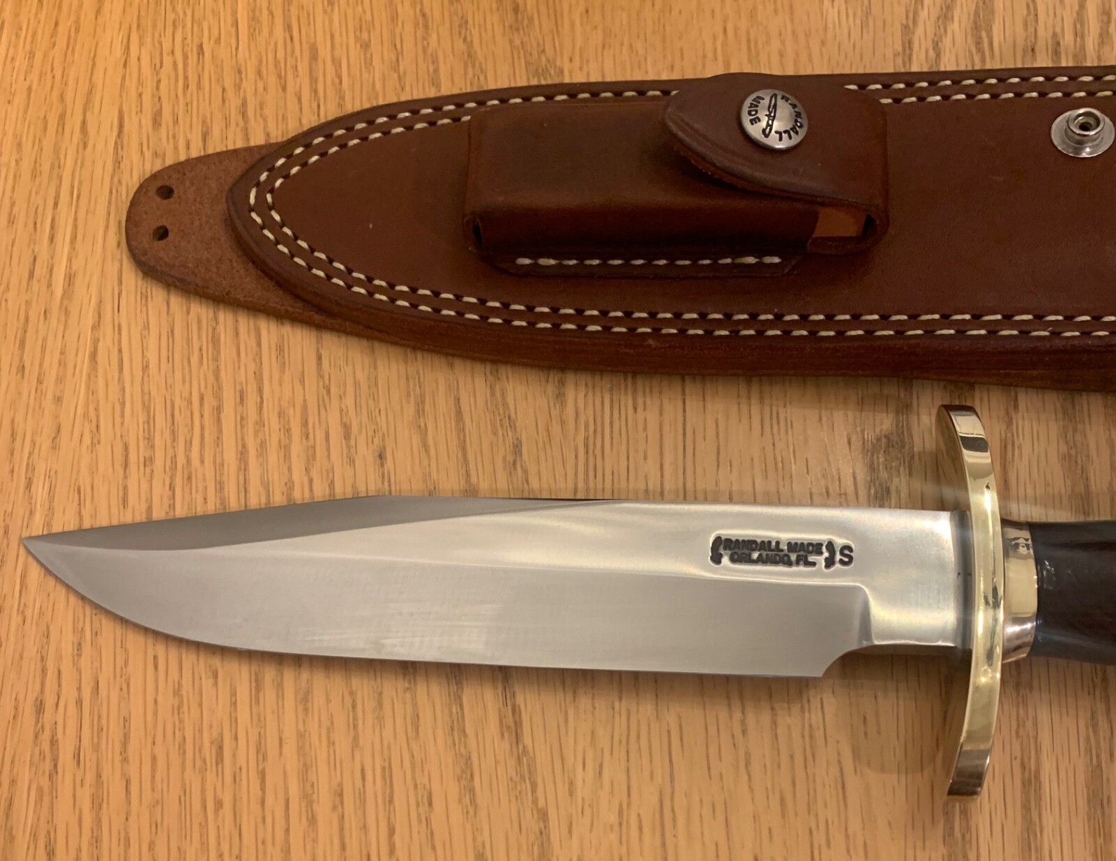 STUNNING RANDALL #14- 7 1/2" IRONWOOD SS KNIFE NEVER USED W/ SHEATH D30 ...