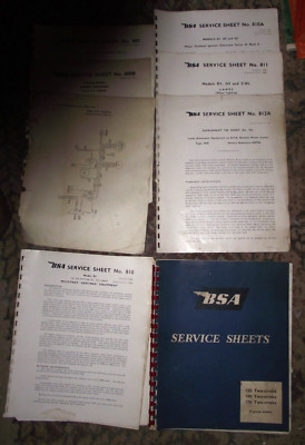 BSA SERVICE SHEETS 125 / 150 / 175 TWO STROKE D GROUP MODELS | eBay UK