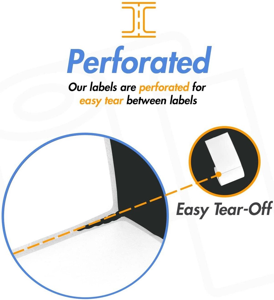 5x 3" x 1" Direct Thermal, Perforated Barcode Labels, for Rollo&Zebra ...