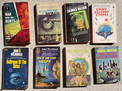 8 Vintage Science Fiction Blish David Mason John Wyndham MacDonald Gunn ...