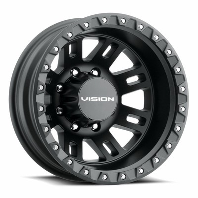 16 inch 16x6 Vision HD MANX DUALLY Satin Black wheels rims 8x6.5 8x165 ...