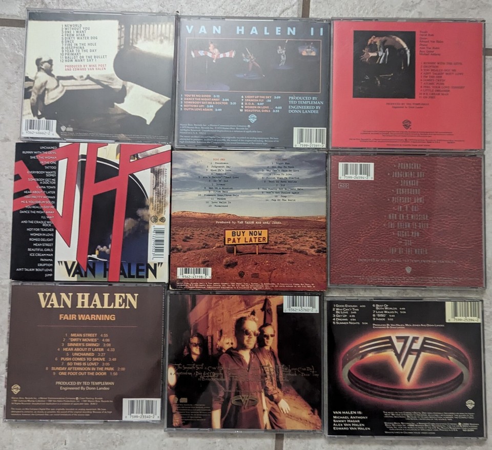 Van Halen 9 CD Lot - Very Good Condition -Edward Van Halen - Sammy ...