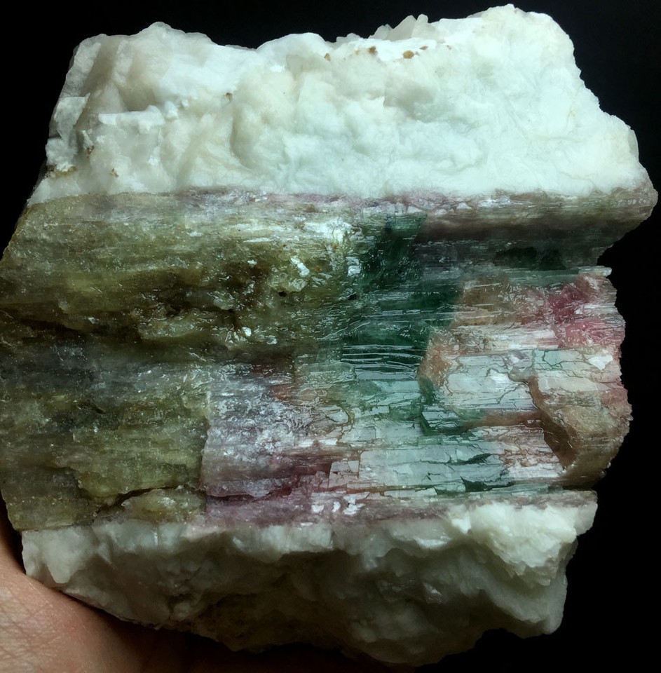 1108g Natural Watermelon Color Tourmaline Crystal Rough Stone Specimen ...