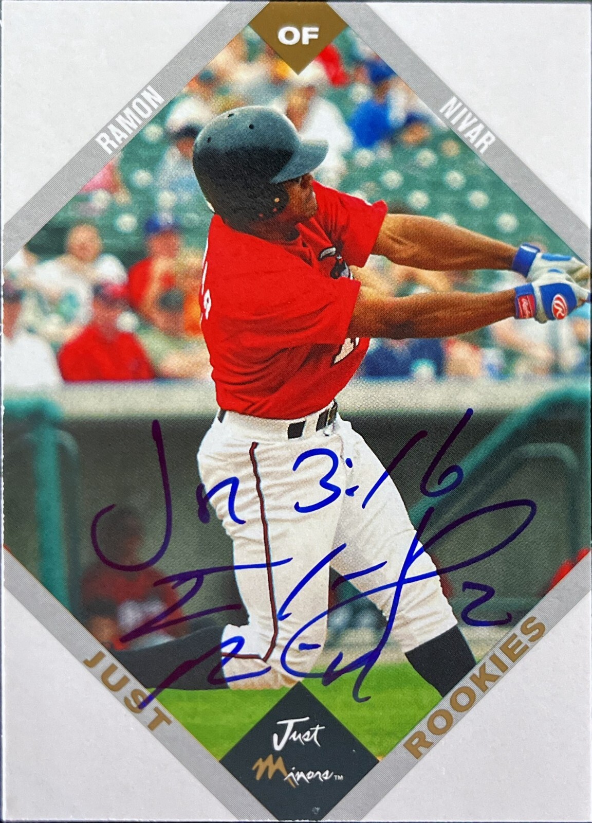 2003 Just Minors #53 Ramon Nivar Rookie Texas Rangers AUTO SIGNED COA ...