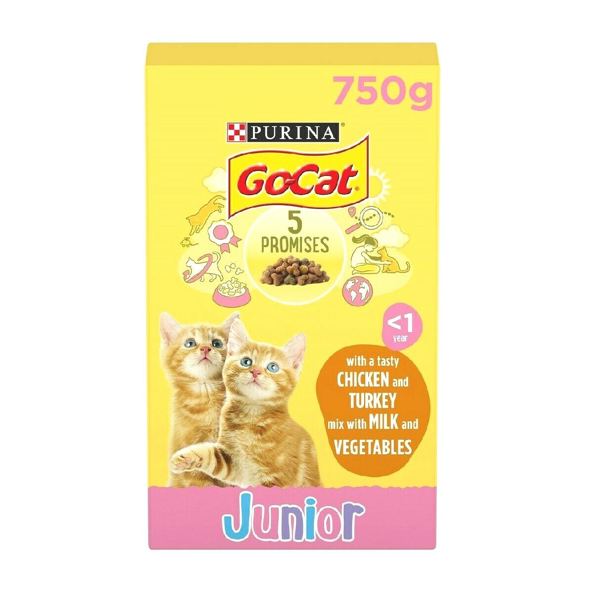 GO-CAT KITTEN - 750G or 4KG Purina Feline Dry Cat Food Biscuit Kibble ...