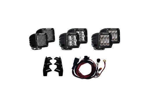 Rigid 41610 Black D-Series Triple Fog Light Kit for 17-18 Ford F-150 ...