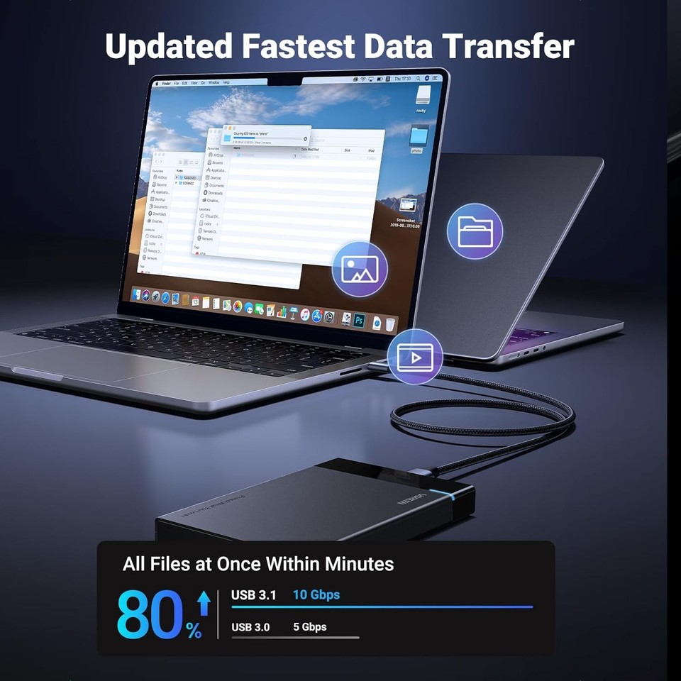 UGREEN 10Gbps Micro 3.0 to USB C Cable Nylon Braided External Hard ...