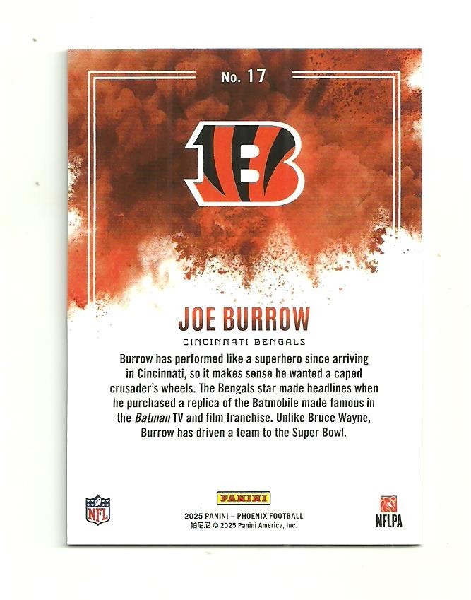 2025 PANINI PHOENIX FOOTBALL Joe Burrow Colorblast Color Blast #17 | eBay