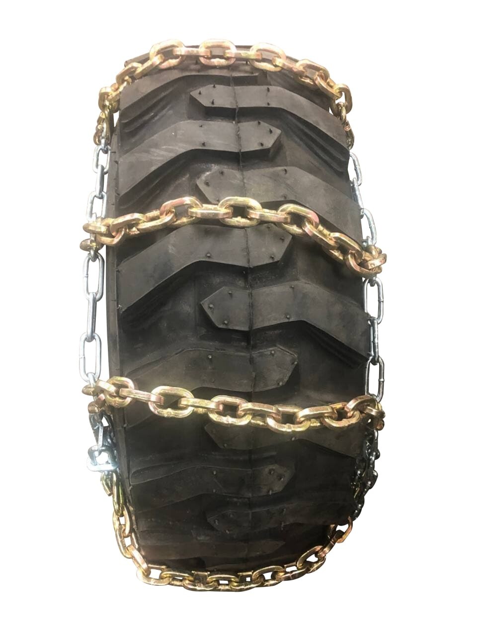 NEW (2) HEAVY DUTY SKID STEER TIRE CHAIN 12x16.5 8MM SQUARE LINK BOBCAT ...