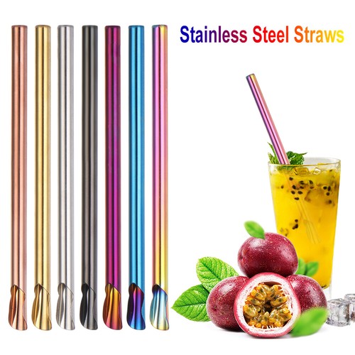 Milkshake Stainless Steel Bar Accessories Drinking Straw Smoothies ...