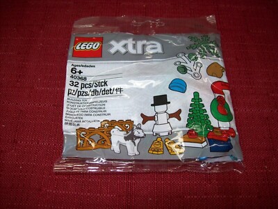 Lego XTRA Christmas Holiday Accessories Set 40368: Snowman Husky Tree ...