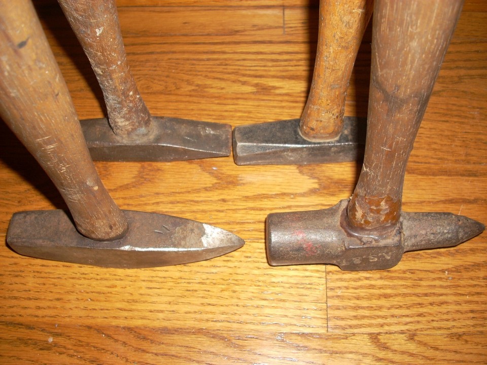 Vintage Lot of 4 Blacksmith hammers (2) True Temper Cross Peen and ...