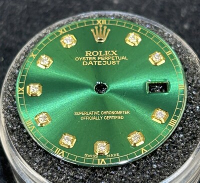 Rolex Mens Datejust Custom Green Diamond Marker Dial For Models 116233 ...