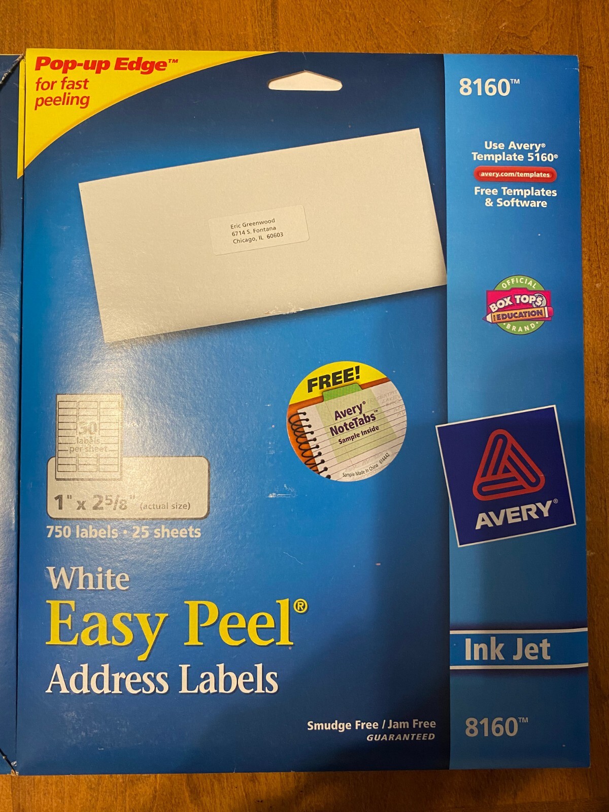 Avery 8160 Address Labels 1"x2 5/8" 1470 Labels 49 Sheets White Inkjet ...