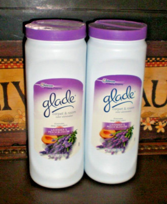 (2) Glade LAVENDER PEACH BLOSSOM Carpet & Room Powder Eliminates Deep ...