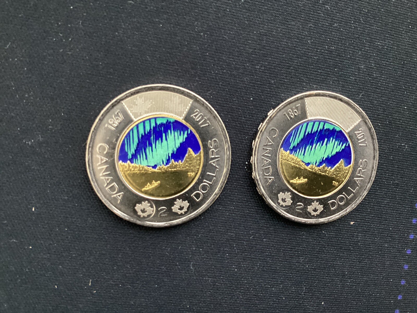 2 X Canada 2017 Toonie 2 Dollar Colored Glow in the dark Dance of the ...