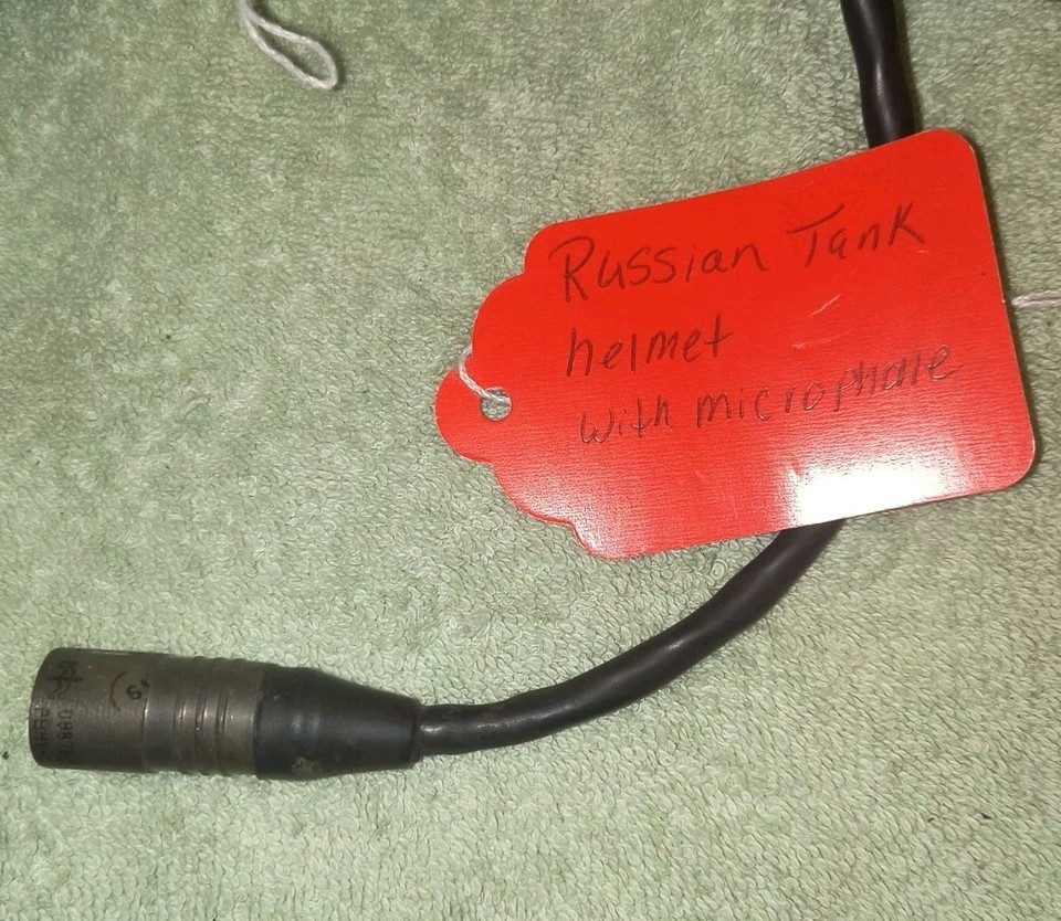 RUSSIAN TANK ARTILLERY HELMET with HEADSET MICROPHONE Military Uniform ...