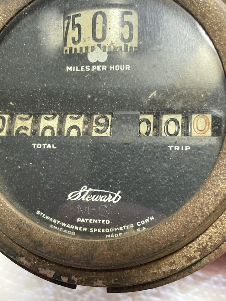 Vintage Stewart Warner Ford Model T Speedometer marked 1249 Trip Meter ...