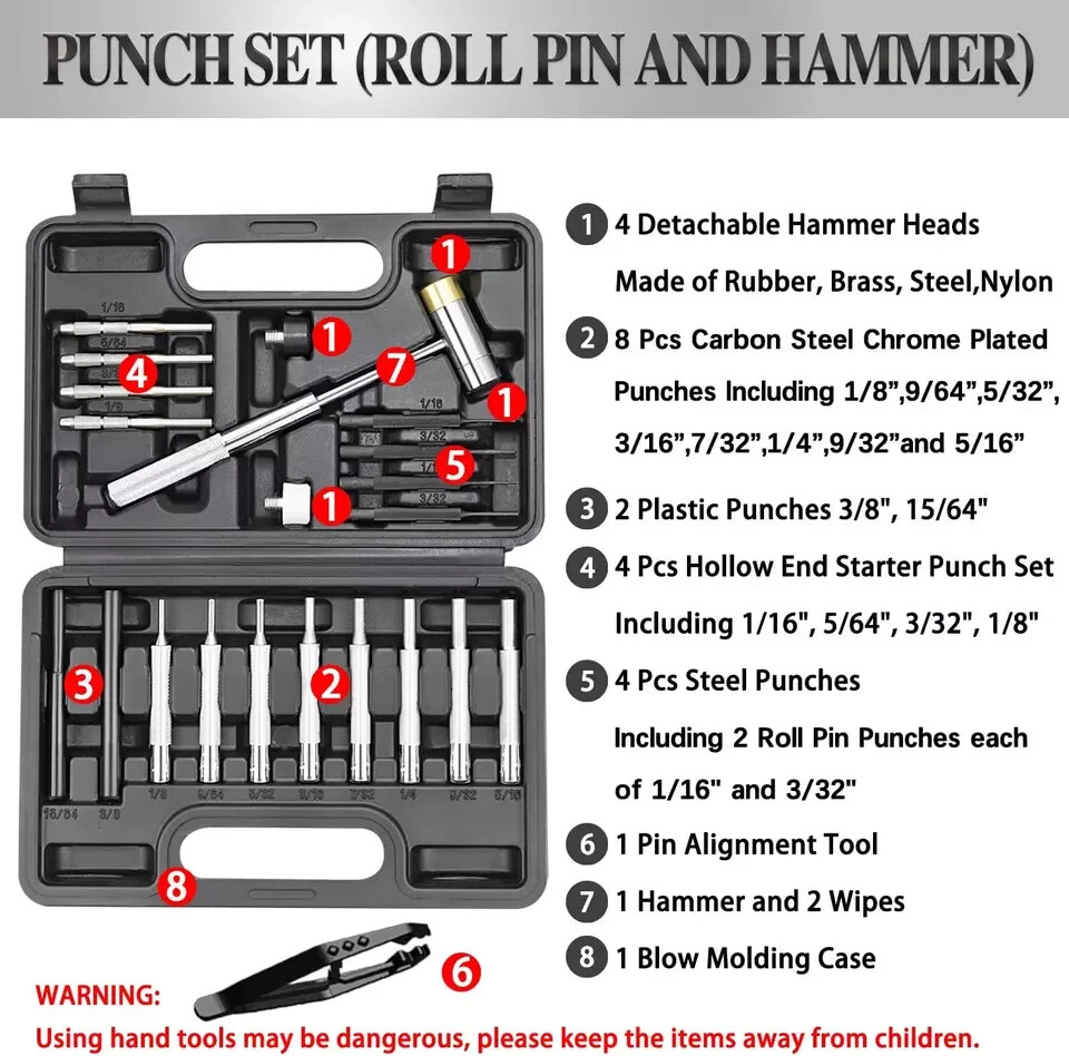 Gun Punch Set Hammer Bench Block Gunsmith Firearm Gun Rifle Handgun ...