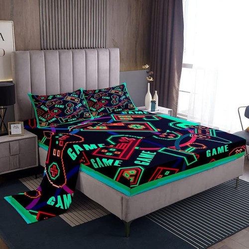 Gamer Bedding Set, King Kids Gaming Bed Sheets Boys Game Bed Sheet Set ...
