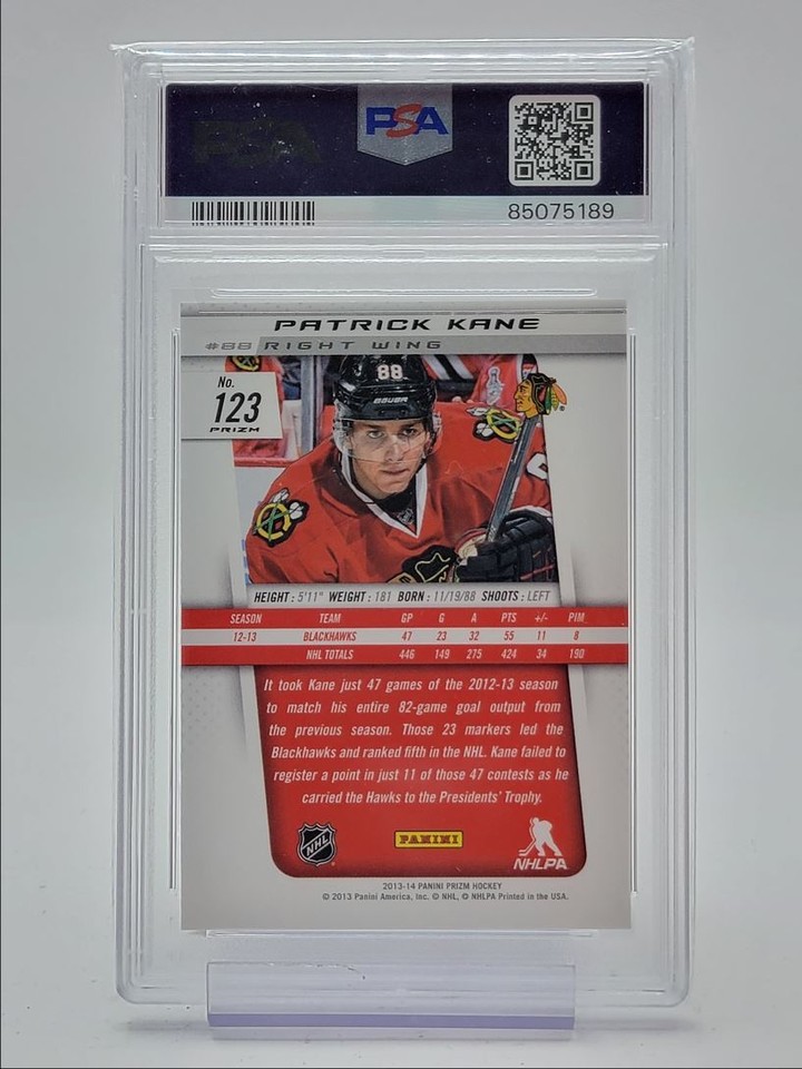 PATRICK KANE 2013-14 PANINI PRIZM HOCKEY GREEN BLACK HAWKS PSA 10 Q0M ...