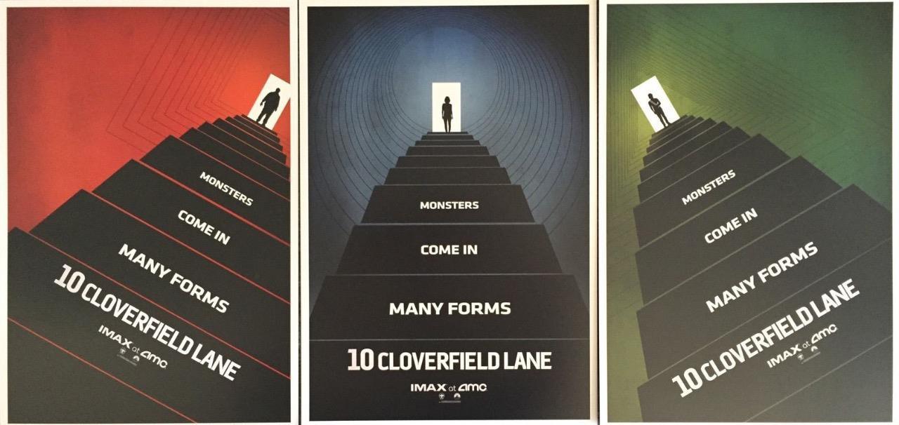 SET OF 3 - 10 CLOVERFIELD LANE Original Promo Movie Posters 9"x13" IMAX ...