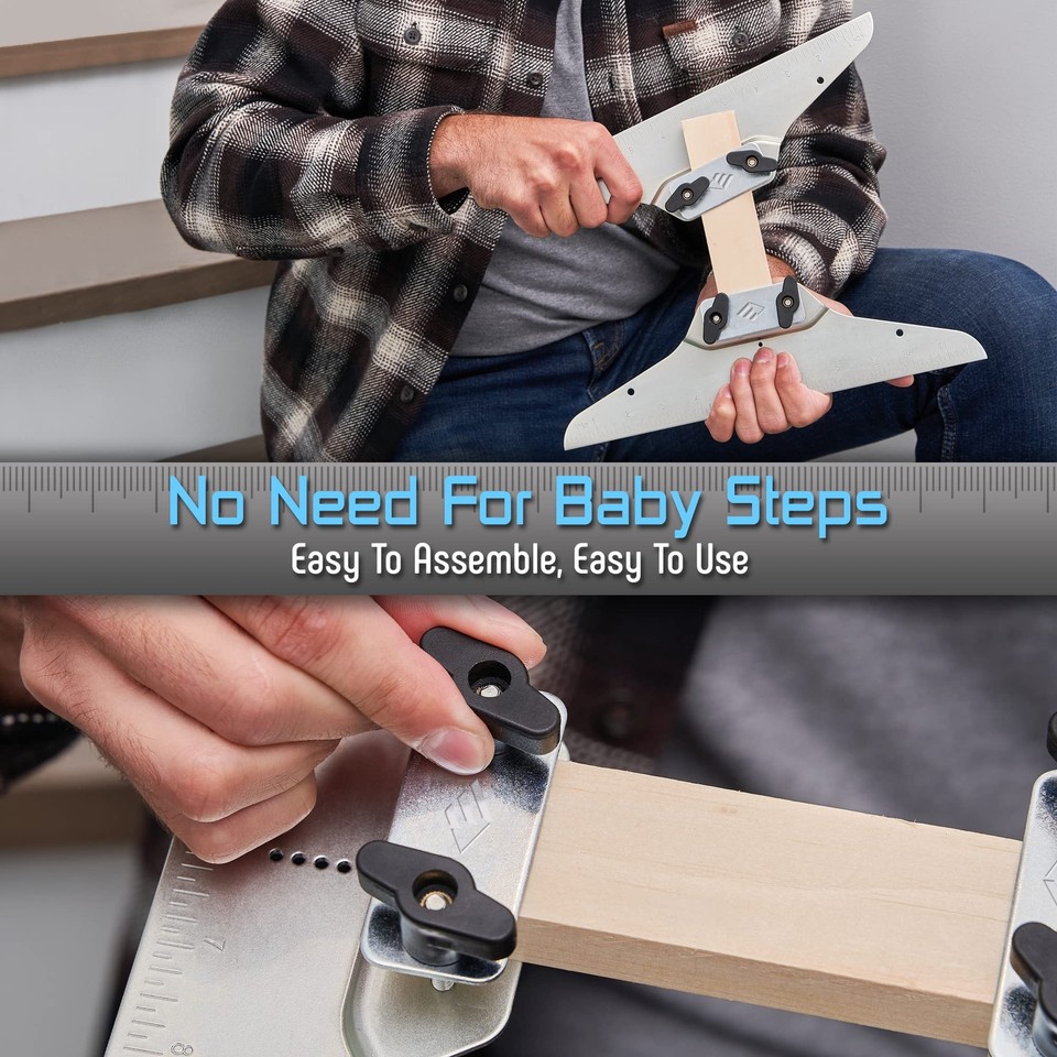Staircision Stair Tread Template Tool - Stair Gauge Set with Carpenter ...