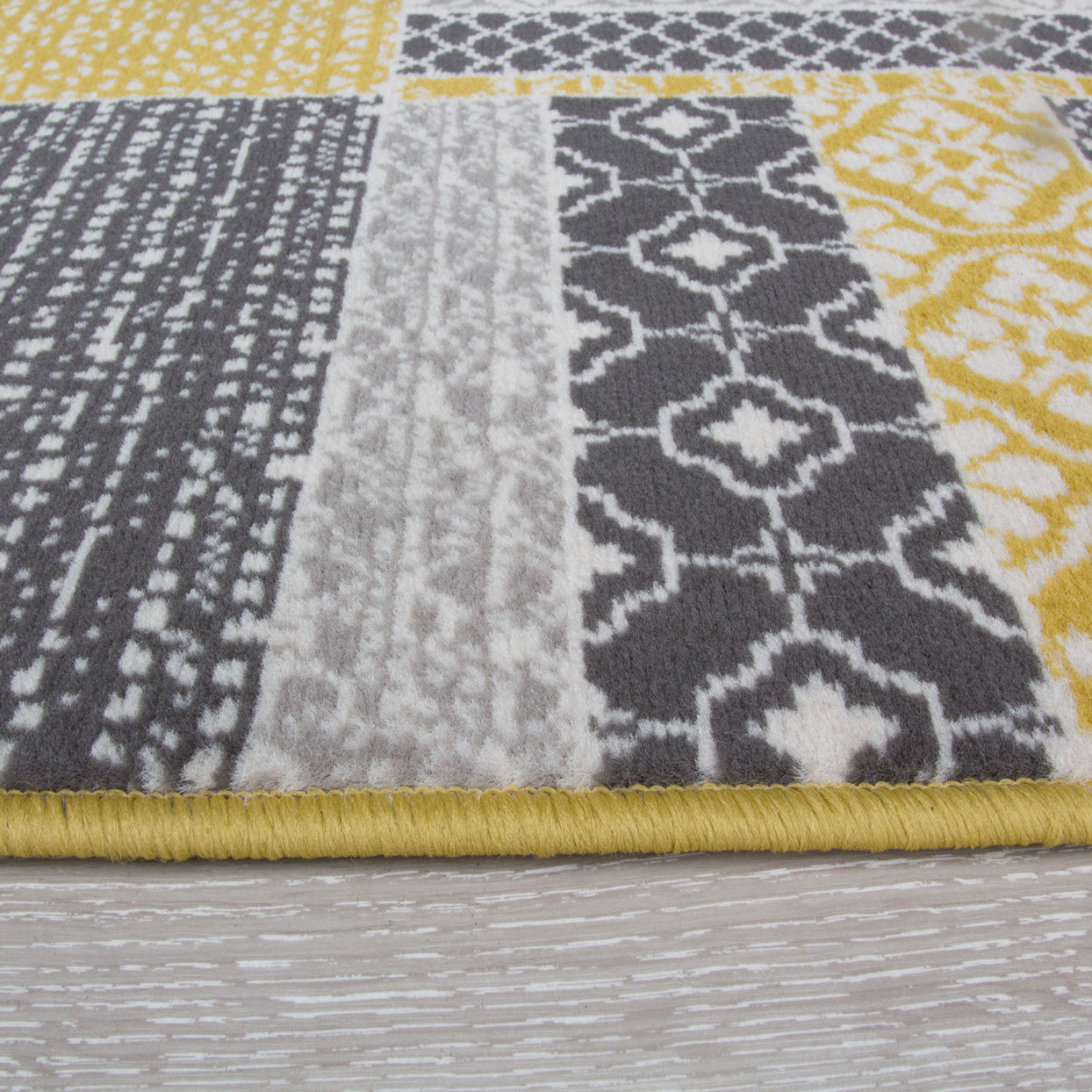 Ochre Mustard Rugs For Living Room Modern Soft Warm Yellow & Grey ...