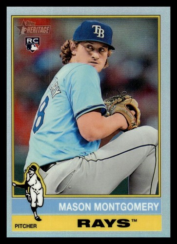 2025 Topps Heritage Chrome 296 Mason Montgomery, Tampa Bay Rays SILVER ...