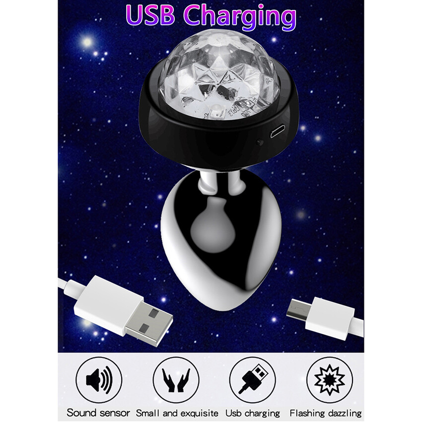 Voice Control Butt Plug LED Light Up Anal Sex Toy BDSM Anal Play Toy ...