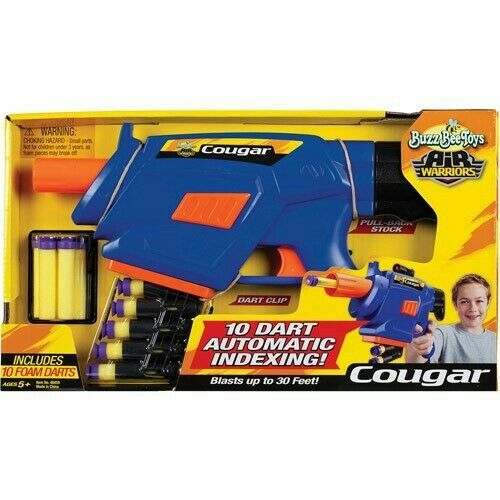 Buzz Bee Toys Air Warriors Cougar Foam 10 Dart Blaster Automatic Toy Gun for sale online | eBay
