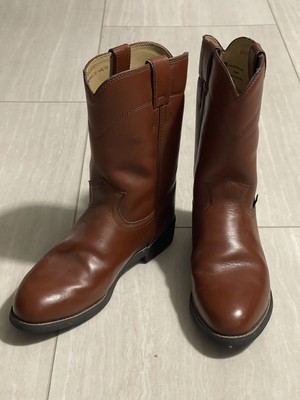 Justin Basics Boots JB3005 Men 7.5 EE Brown Western Roper | eBay