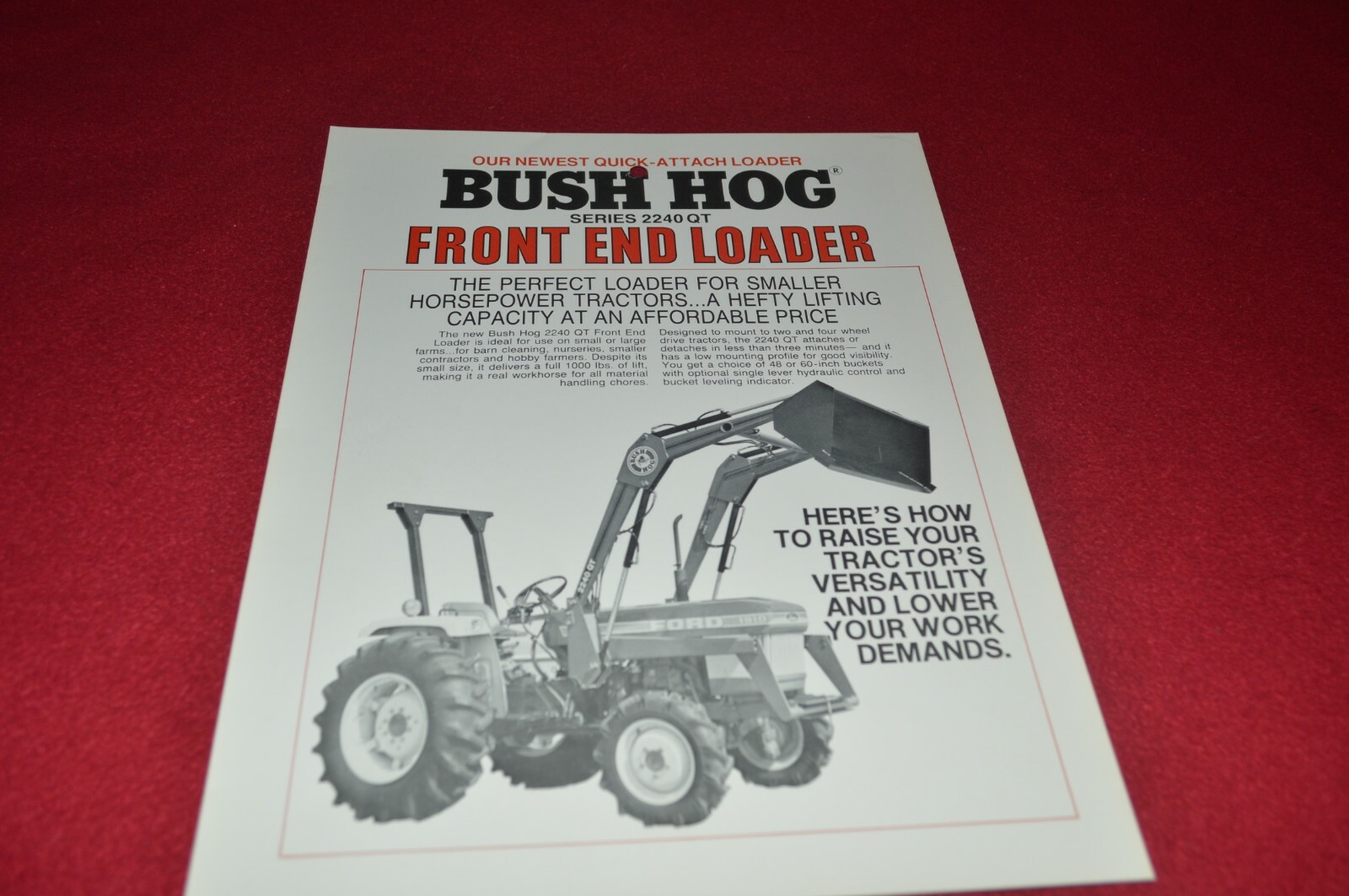 Bush Hog 2240QT Front End Loader Dealer's Brochure YABE18 | eBay