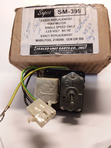 SM339 Supco Evaporator fan Motor Replaces 2149299 & 4389144 NEW (OLD ...