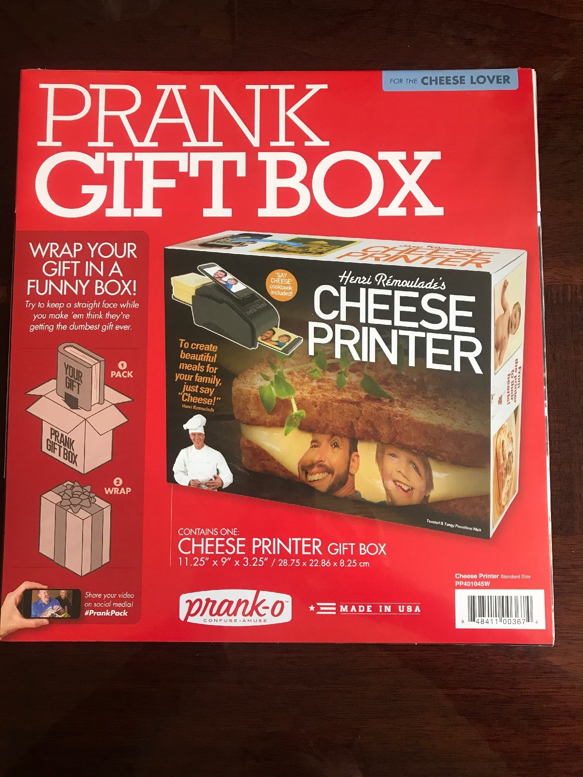 Prank Pack " Cheese Printer ” -Wrap Your Real Gift in a Funny Joke Gift ...