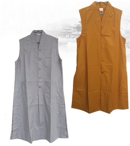 Shaolin Monk Serving Kung Fu Robe Vest Meditation Martial Arts Training ...