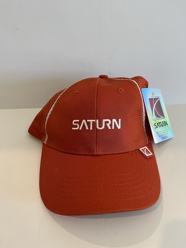 Vintage Saturn Embroidered Adjustable Hat GM General Motors Orange NEW ...