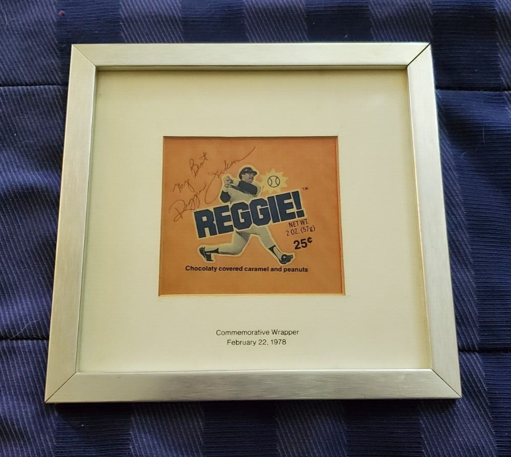 Reggie Jackson Signed 1978 Vintage "Reggie" Candy Bar Wrapper COA Matte ...