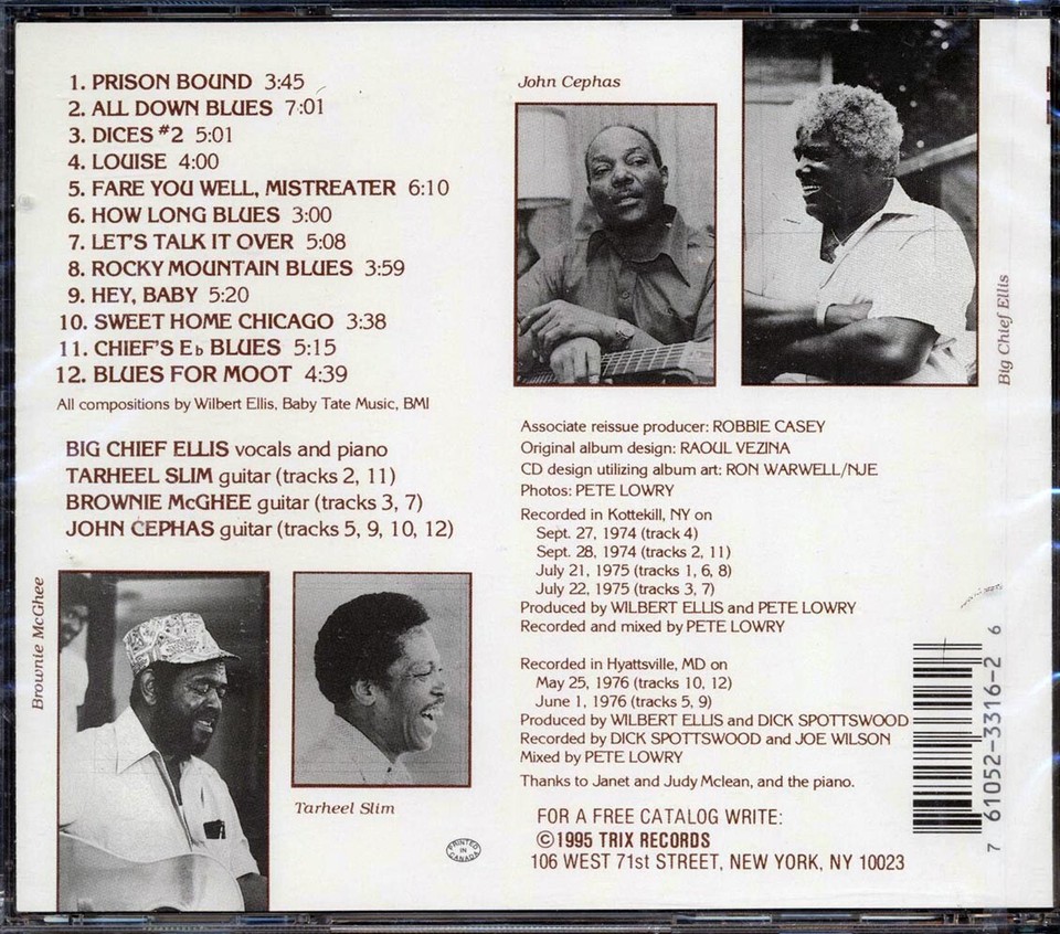 CD Big Chief Ellis, Tarheel Slim, Brownie McGhee, John Cephas - Big ...