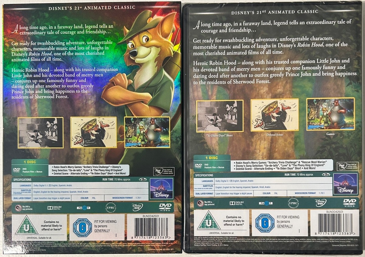 Disney Robin Hood Dvd Cover