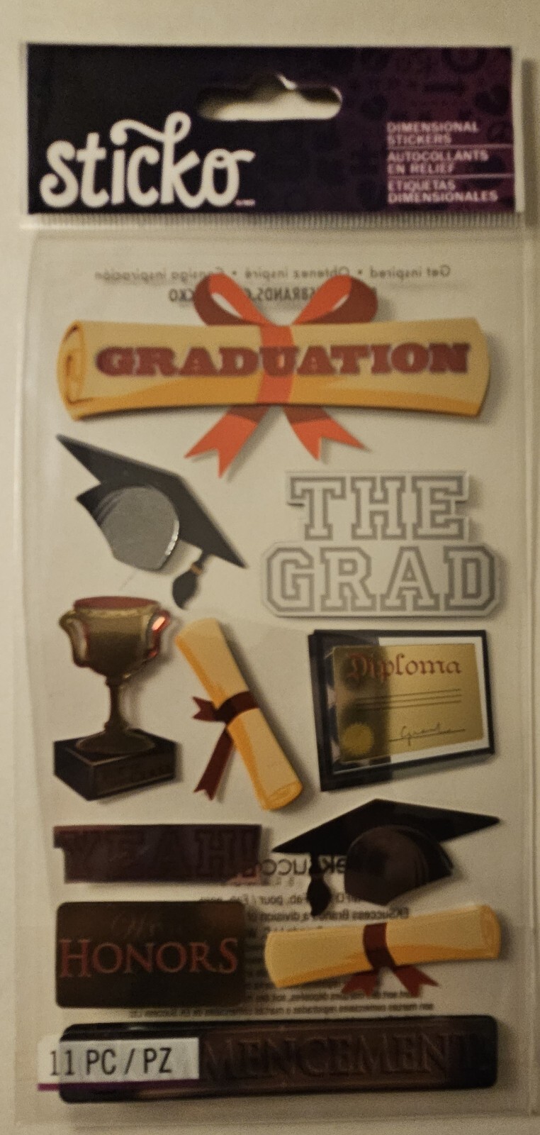 Sticko "The Grad" Dimensional Stickers *Card* Scrapbook*Ships Worldwide ...