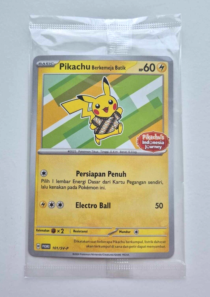 SEALED Pikachu Berkemeja Batik Indonesia Journey Promo Card Set Pokemon ...