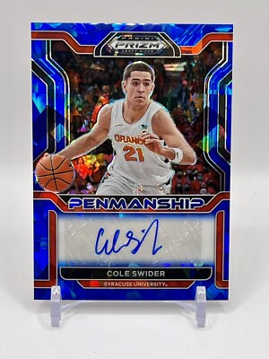 COLE SWIDER 71/75 AUTO BLUE ICE RC 2022 23 Panini Prizm Draft ...