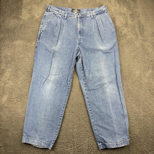 Ruff Hewn Jeans Men 35x29 Med Wash Blue Denim Made In USA | eBay