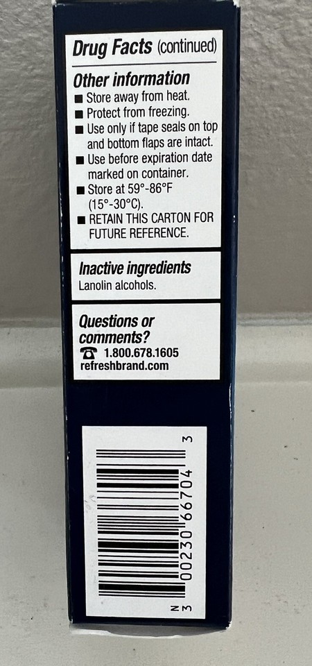 Refresh PM P.M. Lubricant Eye Ointment 0.12 oz Exp 12/2024. Imperfect ...
