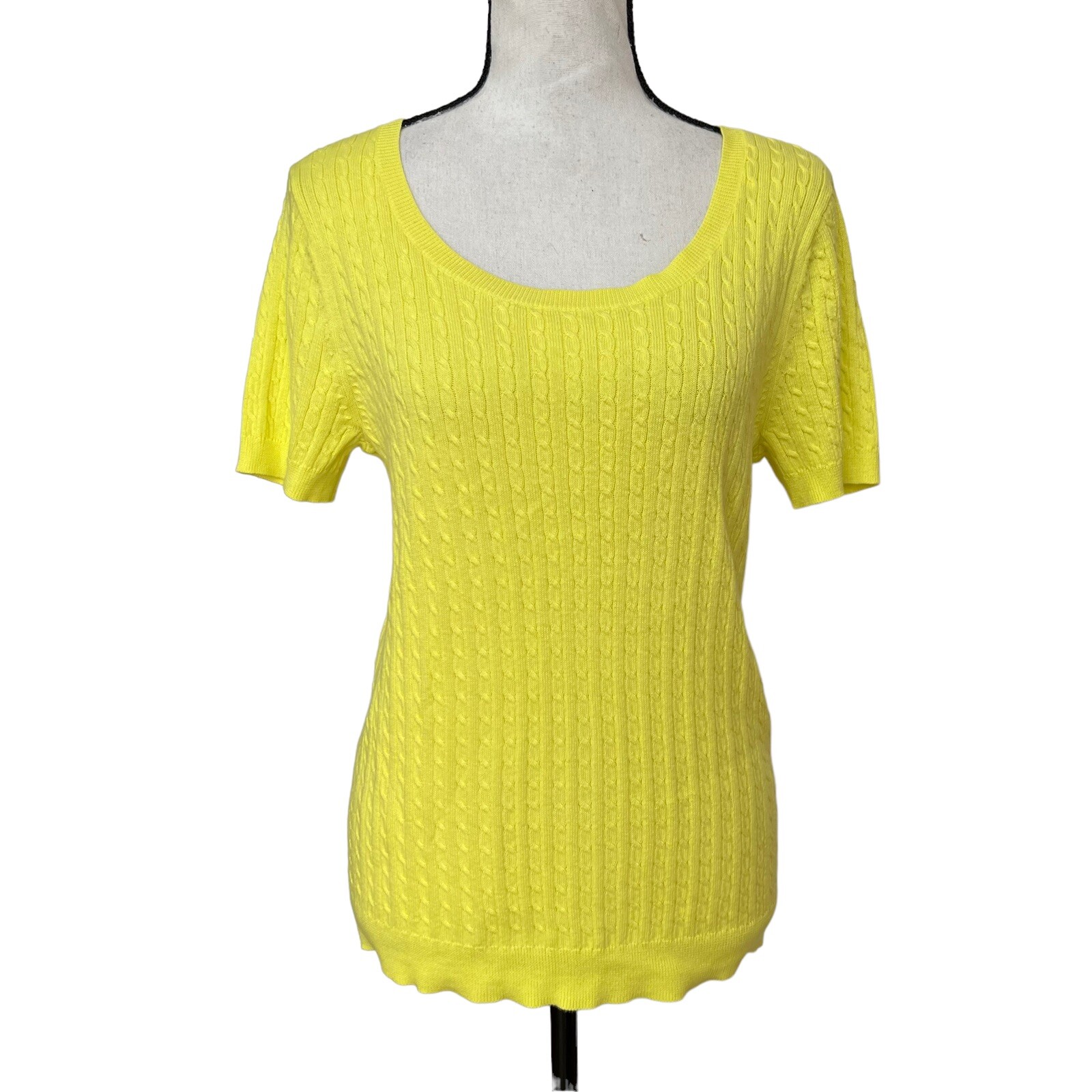 Lauren Ralph Lauren 100% cotton yellow ribbed knit sh… - Gem